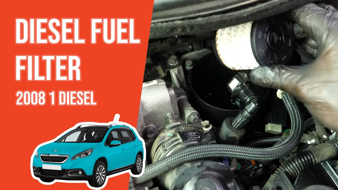 How to replace the diesel fuel filter Peugeot 2008 mk1 1.6 BlueHDI ⛽ ...