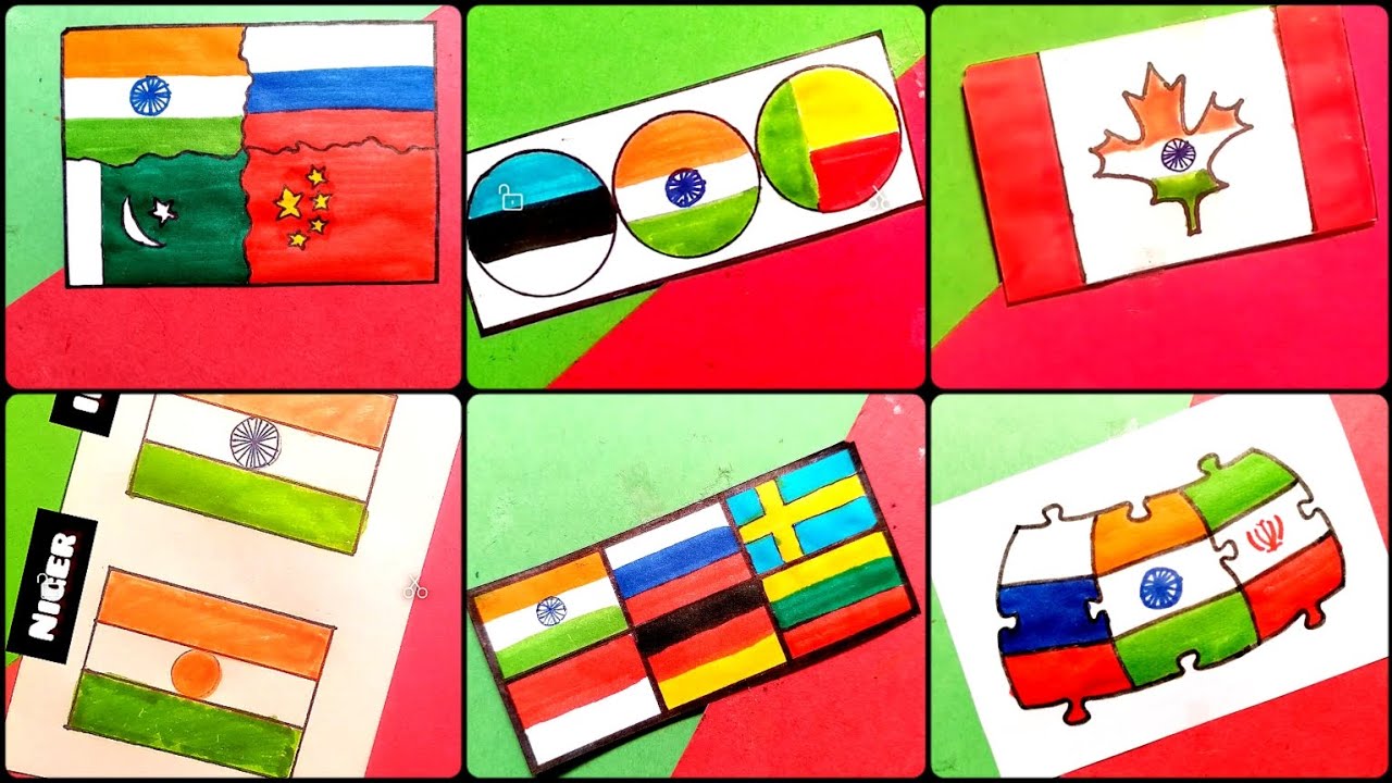 Flags of the world drawing|| #drawing #drawingtutorial - YouTube