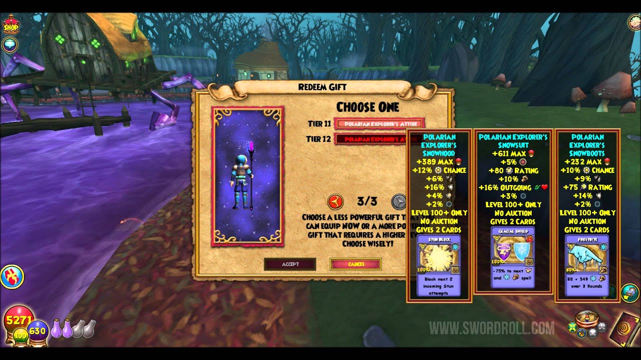 Wizard101 Polarian Explorer's Bundle: All Gear and Wand Stats - YouTube