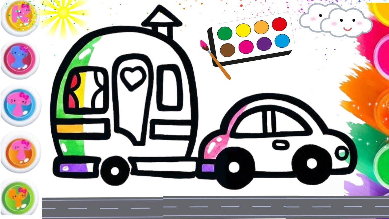 Caravan drawing 🚙🎨! How To Draw A Caravan 🌈🚐 💫! - YouTube