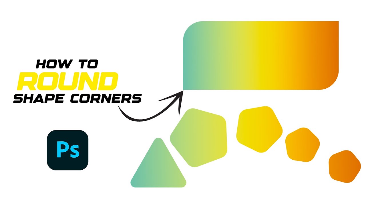 how to round corners of shapes in photoshop - YouTube