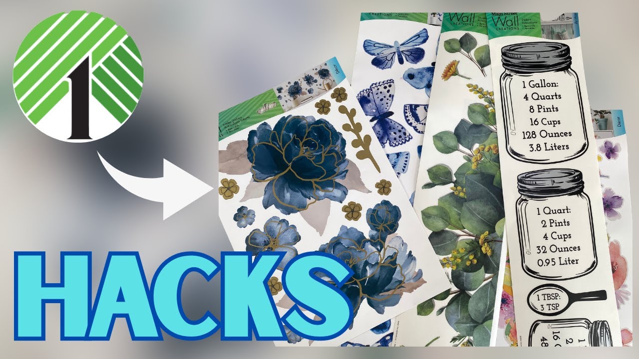 GENIUS Dollar Tree DIY Crafts using WALL DECALS - YouTube