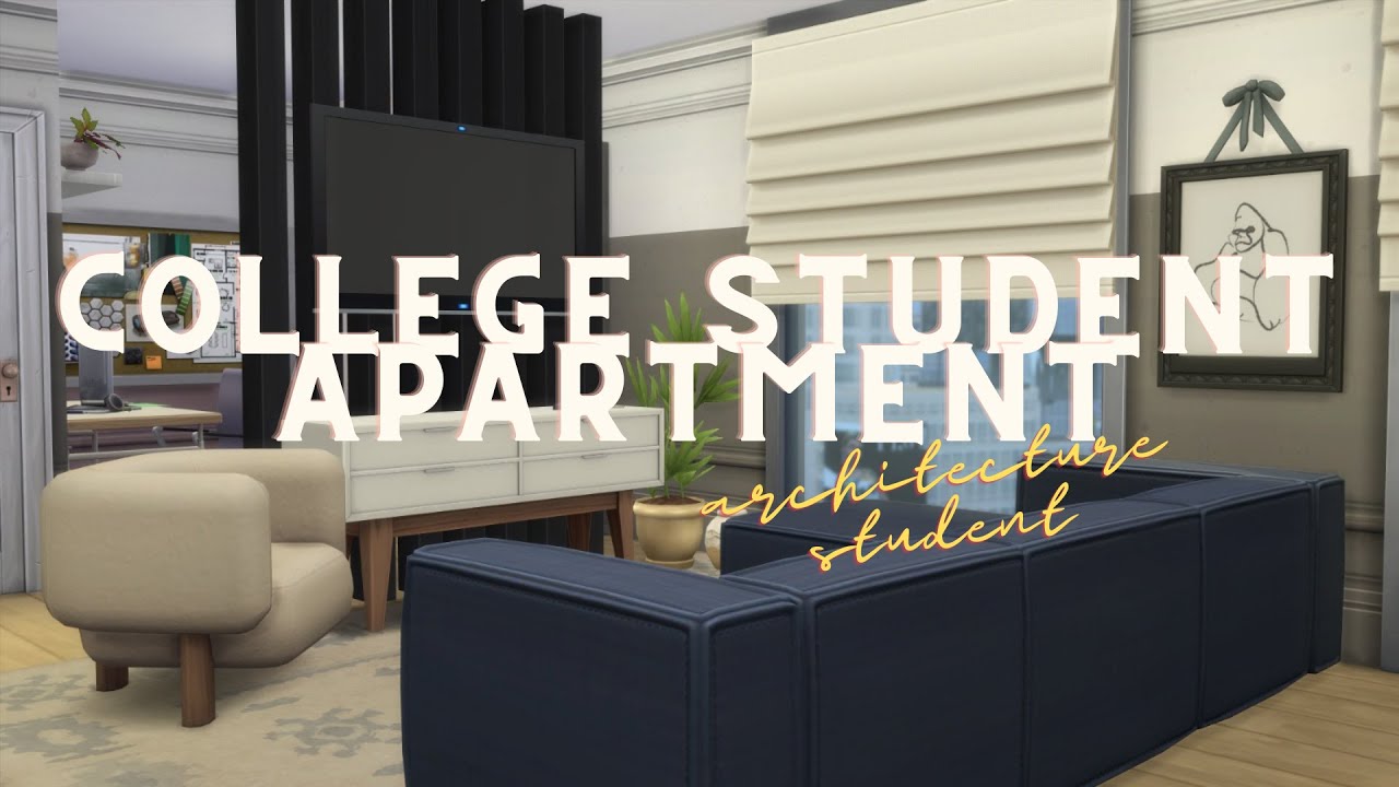 College Student Apartment | The Sims 4 Speed Build with CC - YouTube
