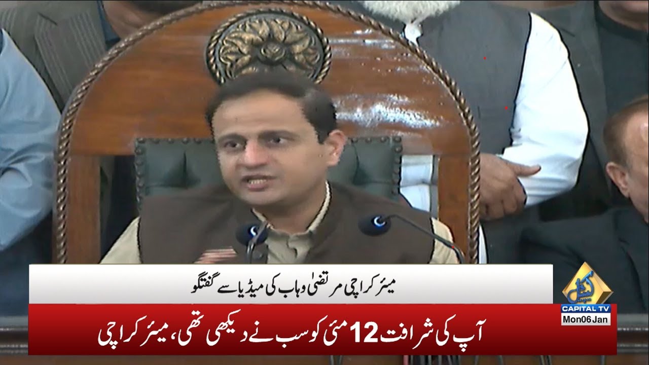 LIVE | Mayor Karachi Murtaza Wahab's Important Media Talk | Capital Tv ...