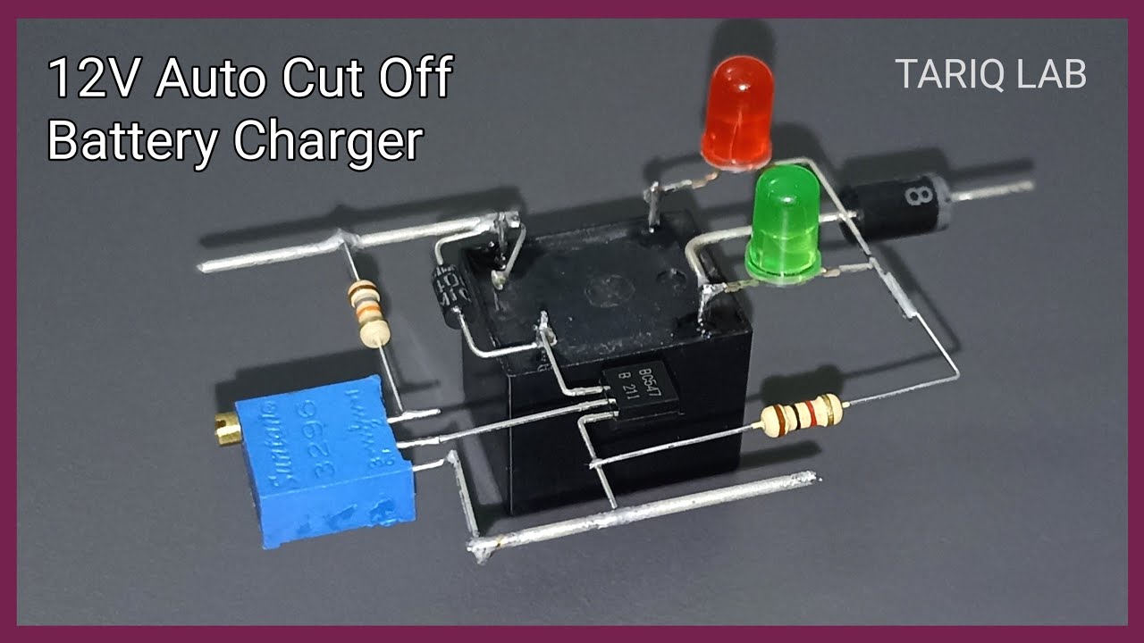 How to make an automatic cut off 12v battery charger - YouTube