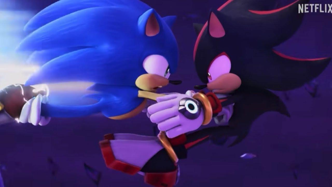Sonic and shadow Fighting + chase scene (sonic prime season 2) - YouTube