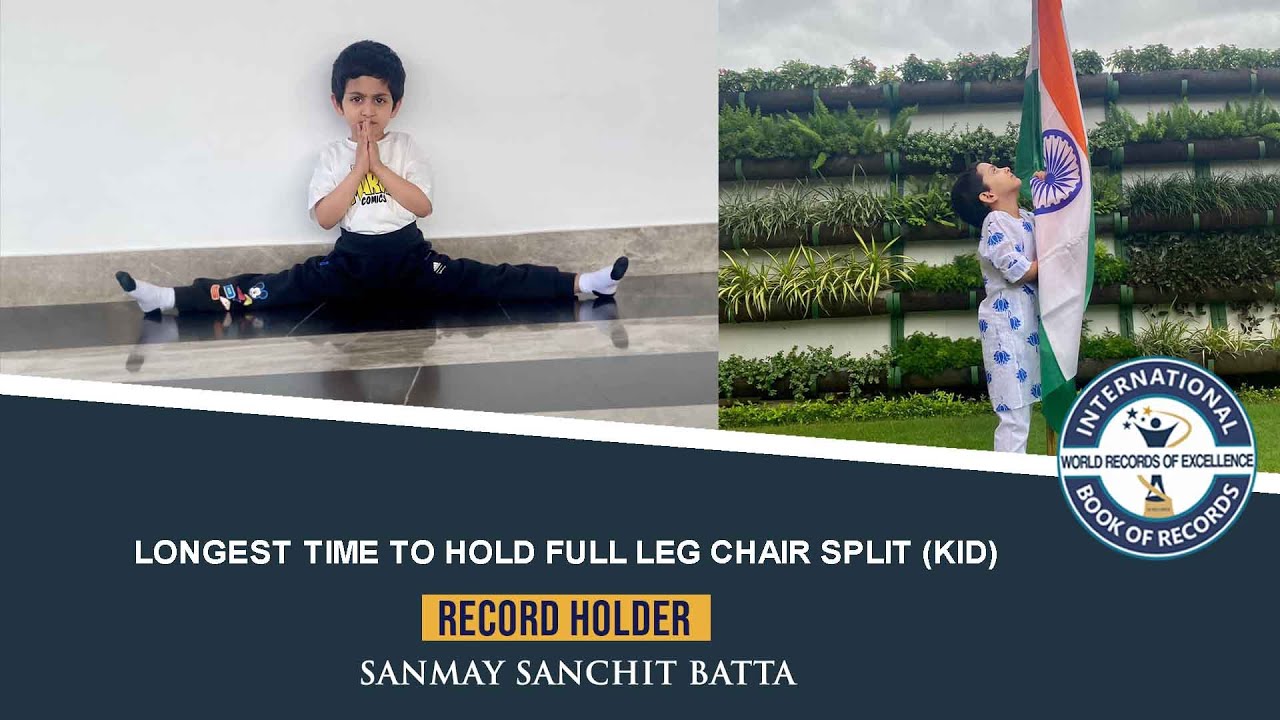 LONGEST TIME TO HOLD FULL LEG CHAIR SPLIT (KID) - YouTube