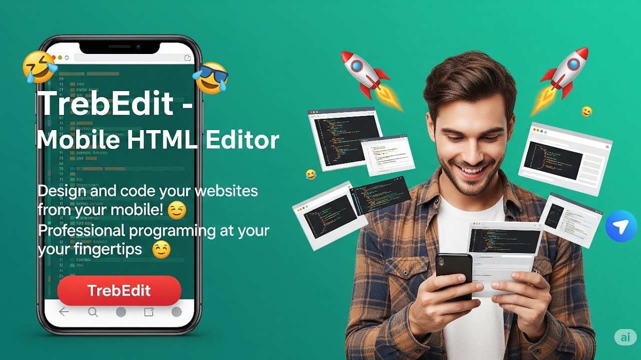 🛠️ TrebEdit - Mobile HTML Editor 📱💻صمّم وبرمج مواقعك من موبايلك! 🌐🔥 ...