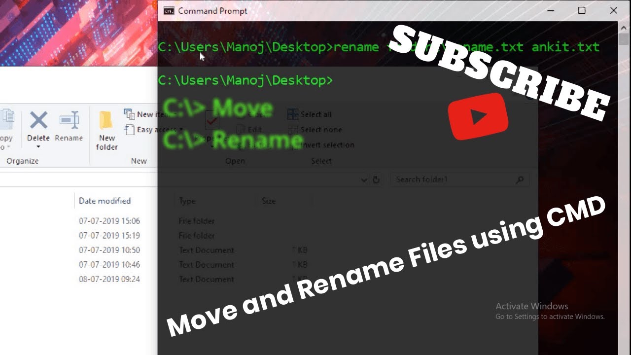 Move and Rename File using Windows CMD [in Hindi] - YouTube