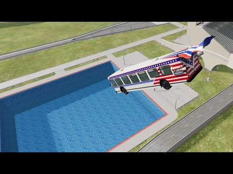 High speed jumping in pool - BeamNG Drive - YouTube