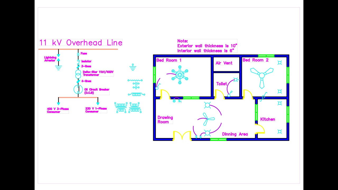 ED Lab11c To construct Electrical Symbols, Single Line Diagram and ...