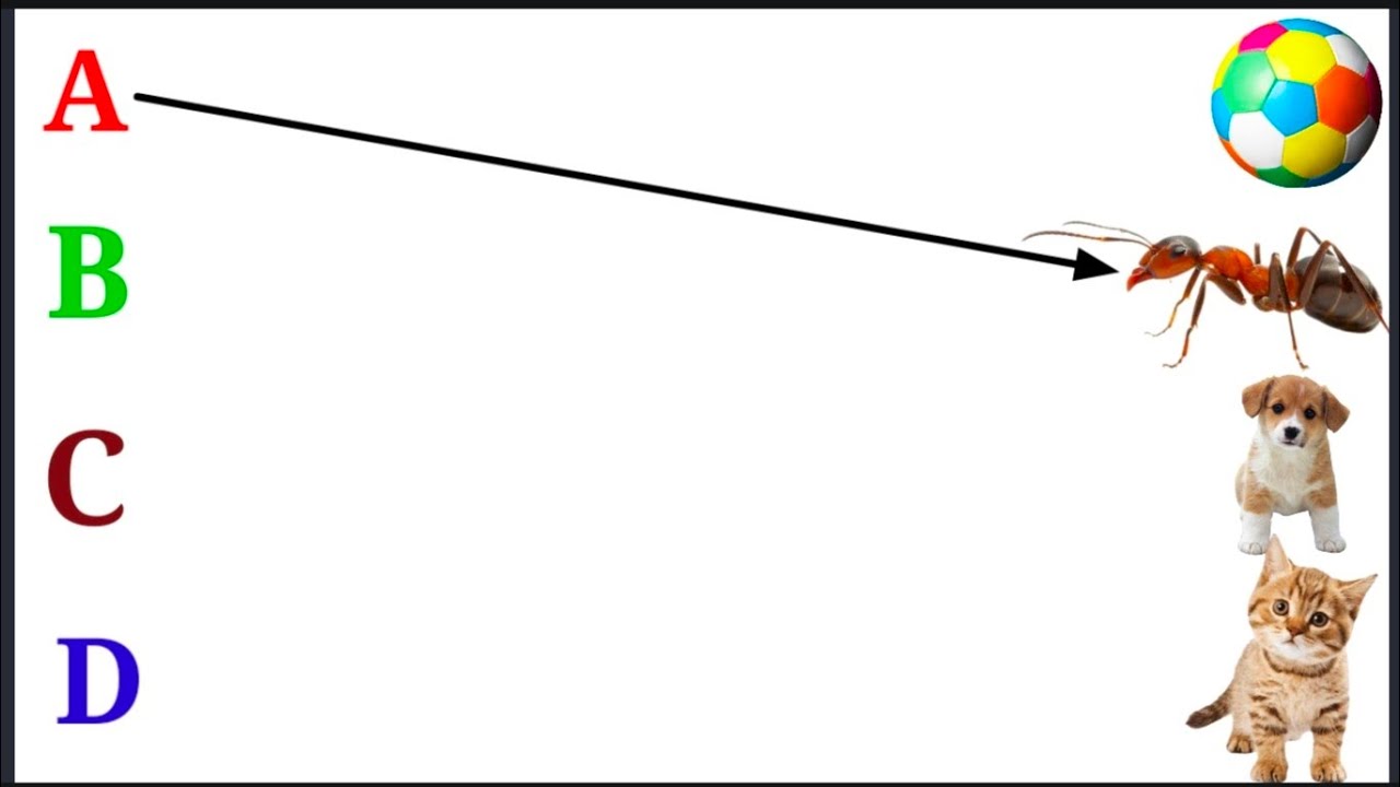 Matching letters| ABCD matching| match the later with picture|lkg class ...