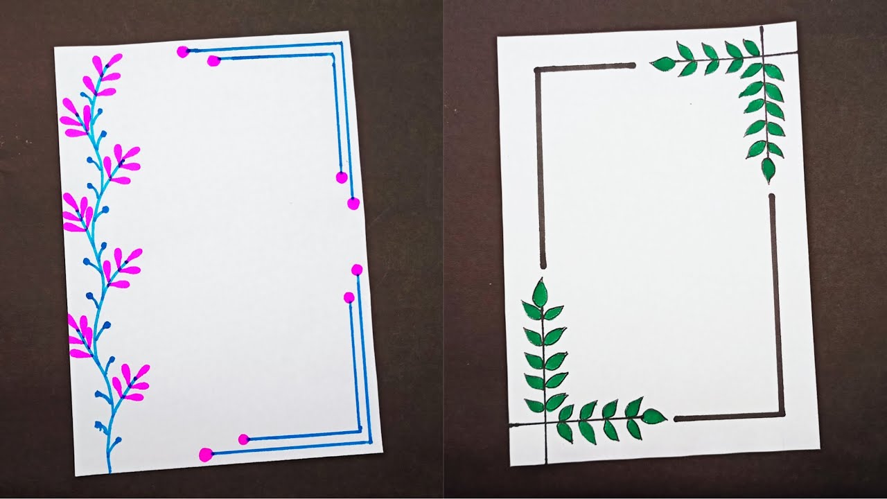 2 easy border design for copy | Front page decoration for project file ...