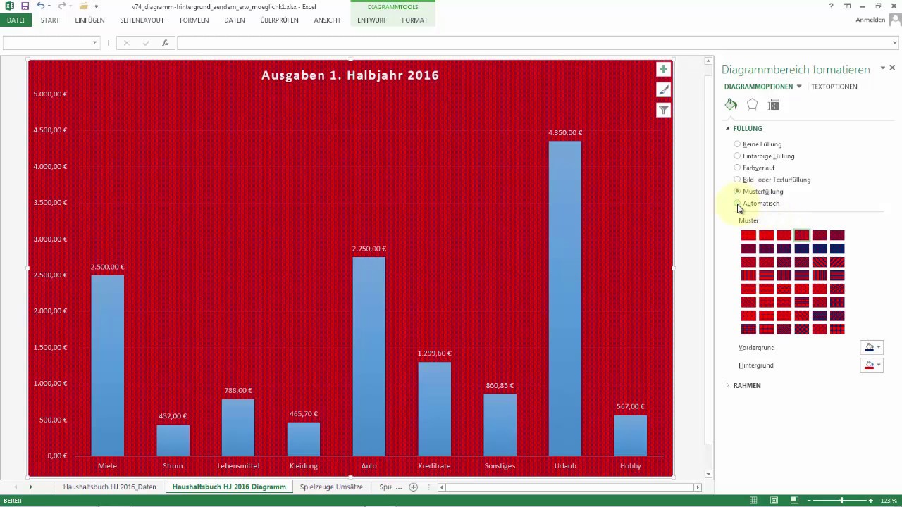 Excel Tipps und Tricks #74 Diagramm-Hintergrund: erweiterte ...