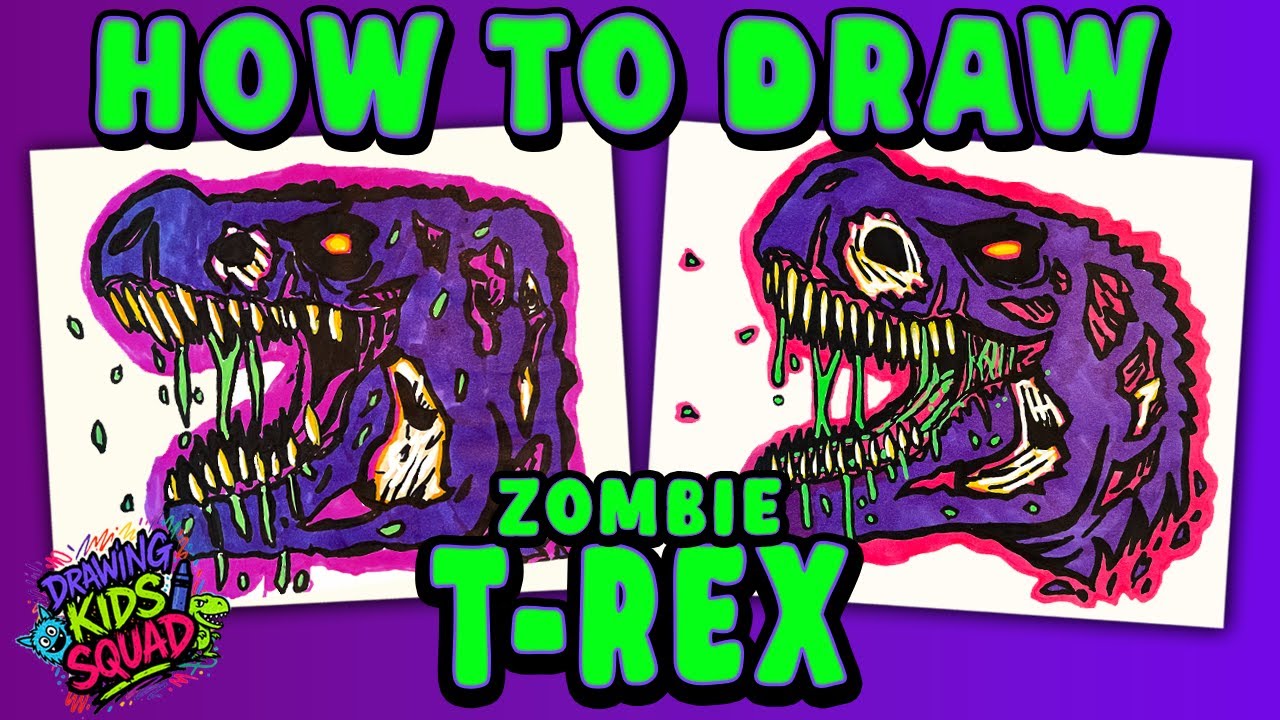 How to Draw a Zombie T-Rex 🦖 - YouTube
