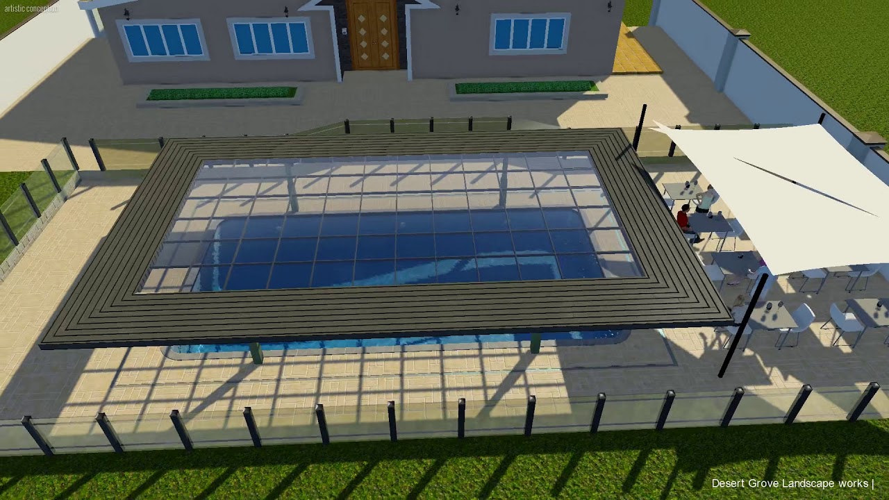 Pool Raising Deck with Transparent Floors - YouTube