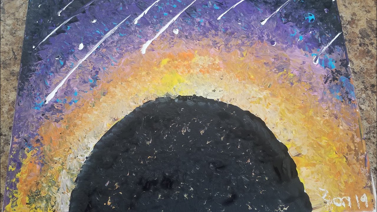 Painting An Eclipse (My 1st Ever Painting) - YouTube