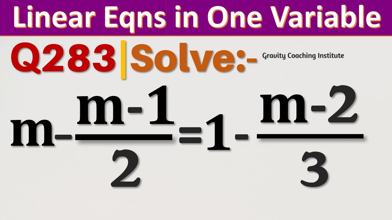 Q283 Solve M m 1 2 1 m 2 3 M M 1 By 2 1 M 2 By 3 YouTube