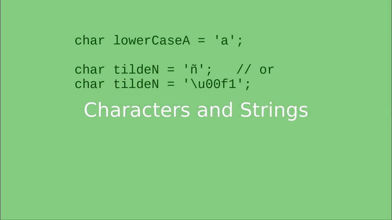 Chapter 6: Characters and Strings - YouTube