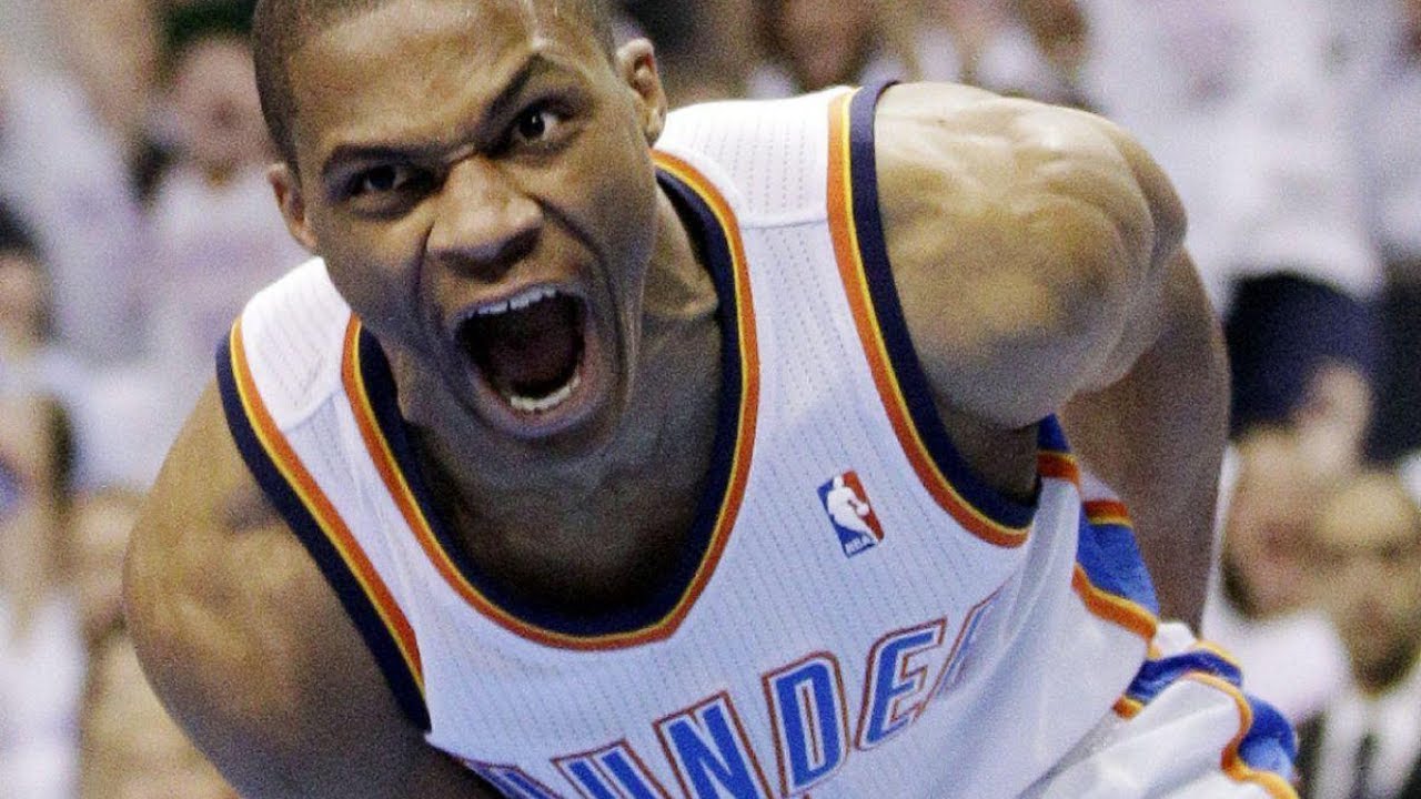Russell Westbrook VIOLENTLY DUNKING the basketball and screaming for 4 ...