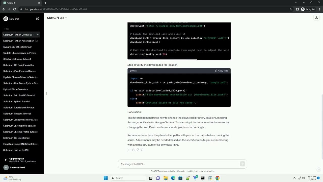 selenium change download directory python - YouTube
