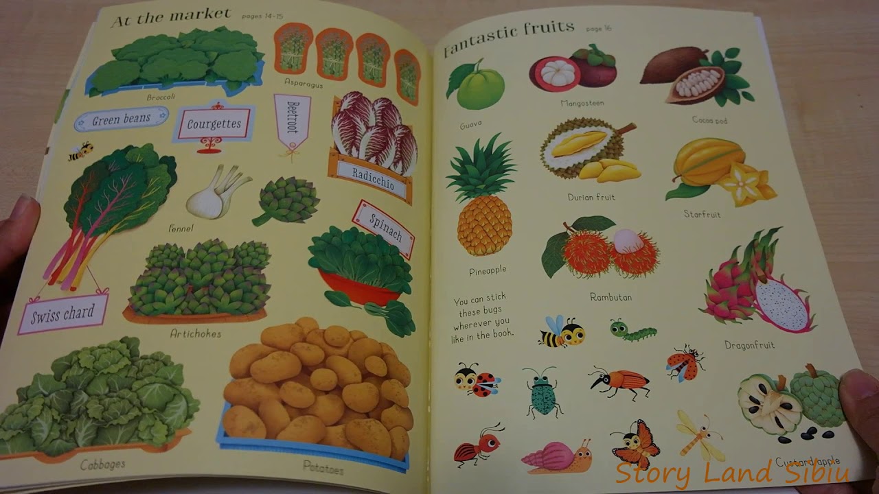 First Sticker Book Fruit and Vegetables - Usborne - YouTube
