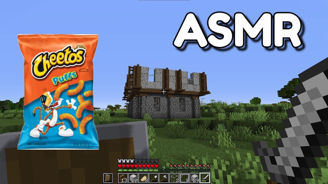 Eating Cheetos Puffs | Minecraft Survival ASMR (8) | Keyboard/Mouse ...