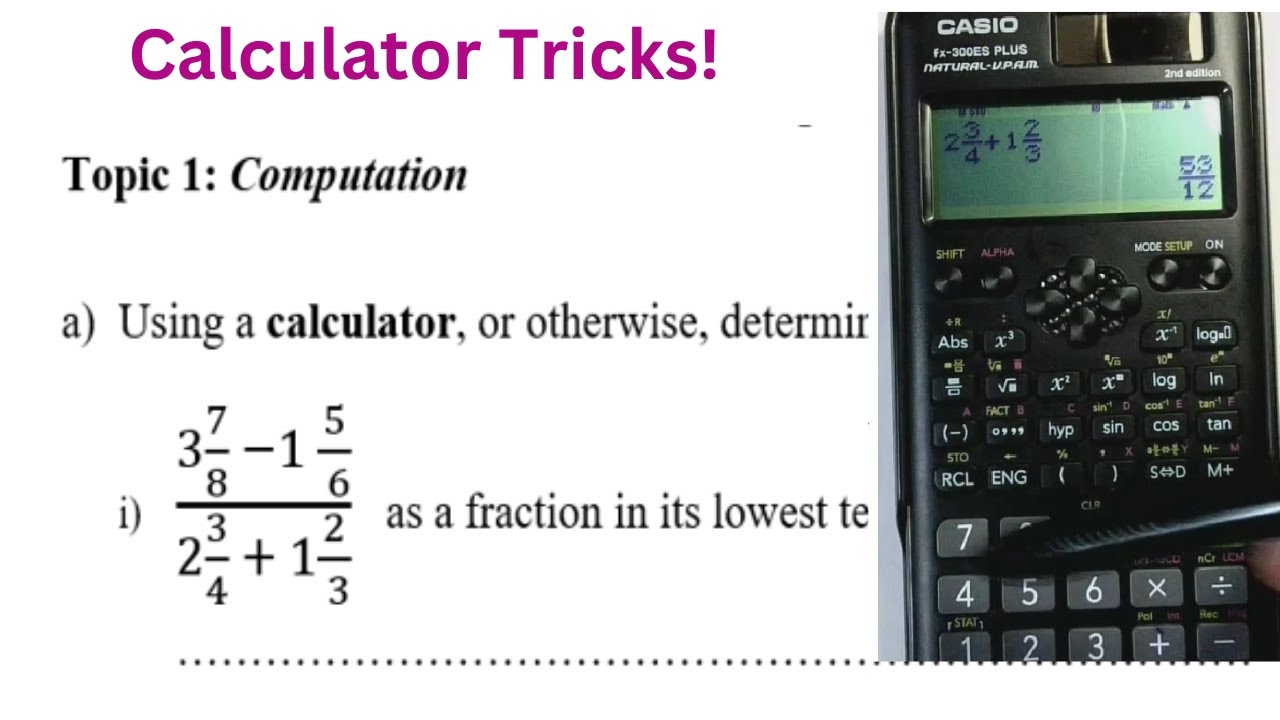 Question 1(a) Simplify Complex Fraction Using Calculator | End of Term ...