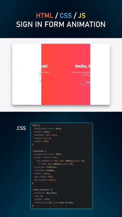sign in form animation using HTML CSS and JavaScript #html #designweb #css #webdevelopment - YouTube