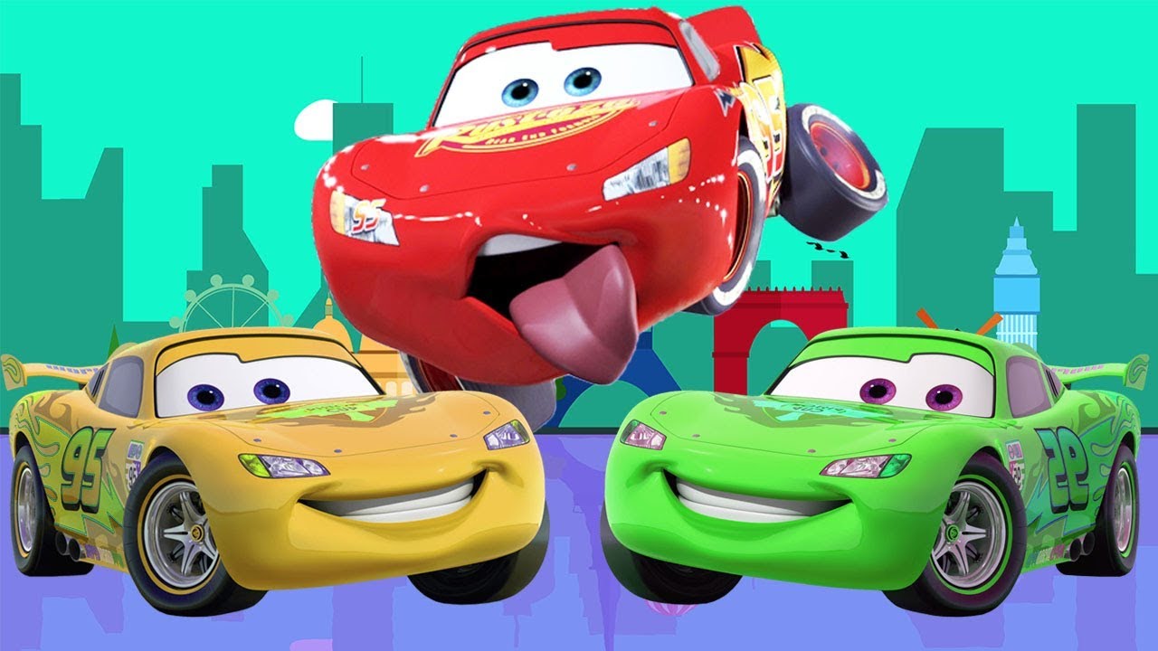 CARS 3 Lightning Mcqueen Learn Colors Cars cartoon FUNNY Learn Colors ...