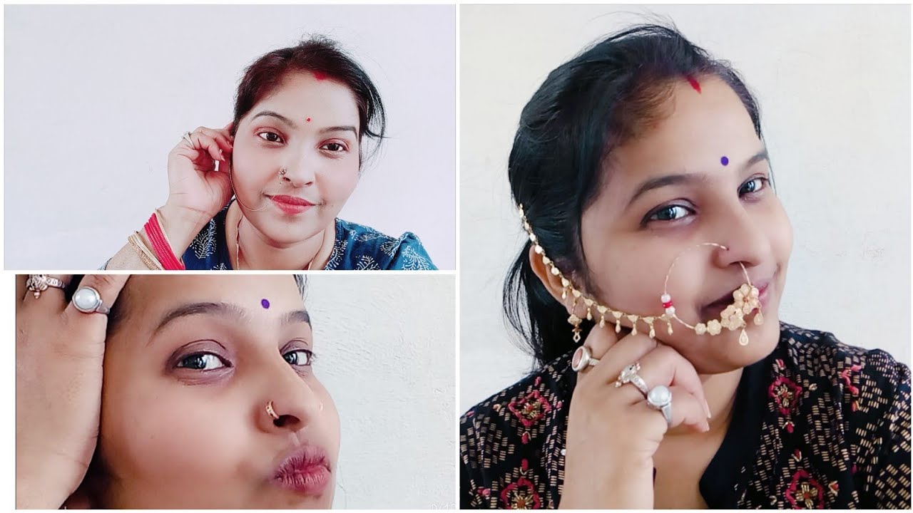 My Nose Ring Collection Part 2|| Big Nathani Collection || Nose Pin ...