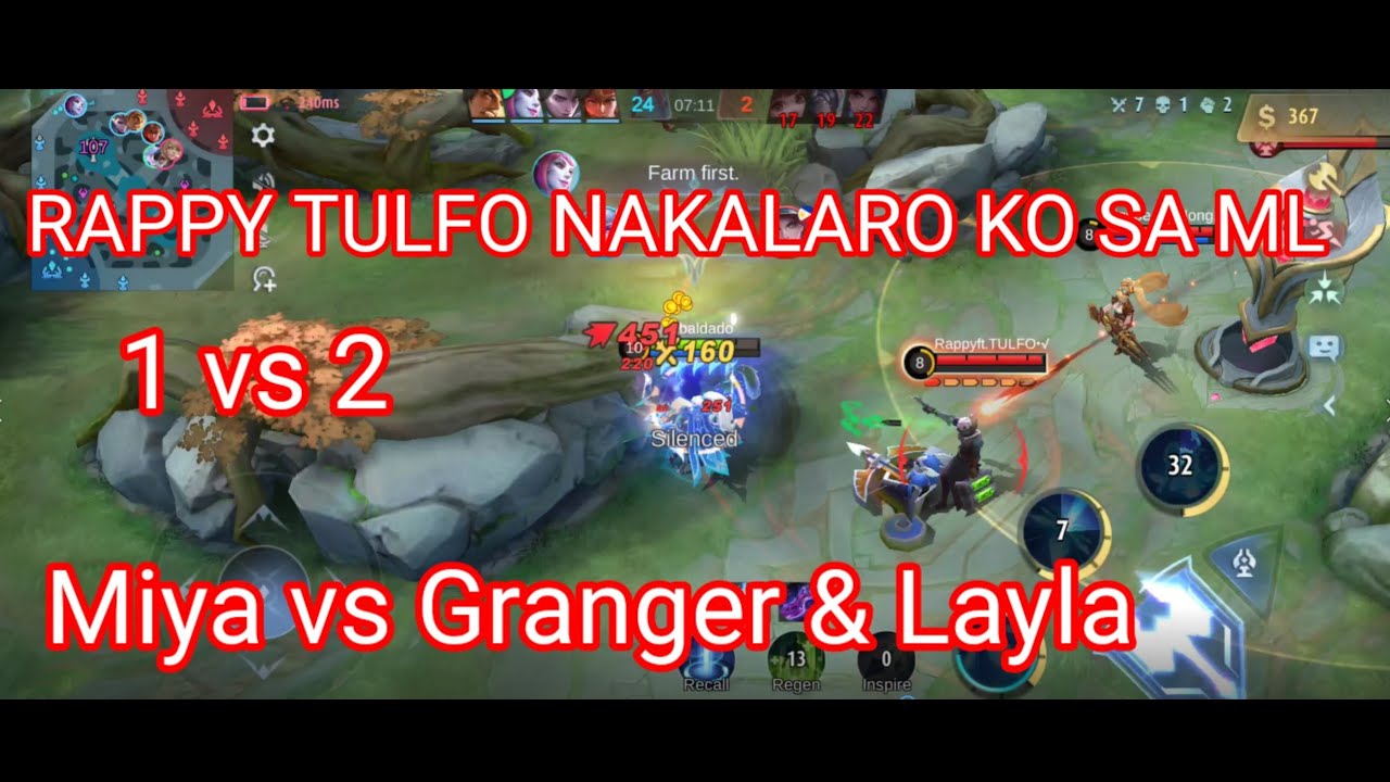 Rappy Tulfo Nakalaro ko sa Mobile Legends |1 vs2 Miya vs Layla&Granger ...
