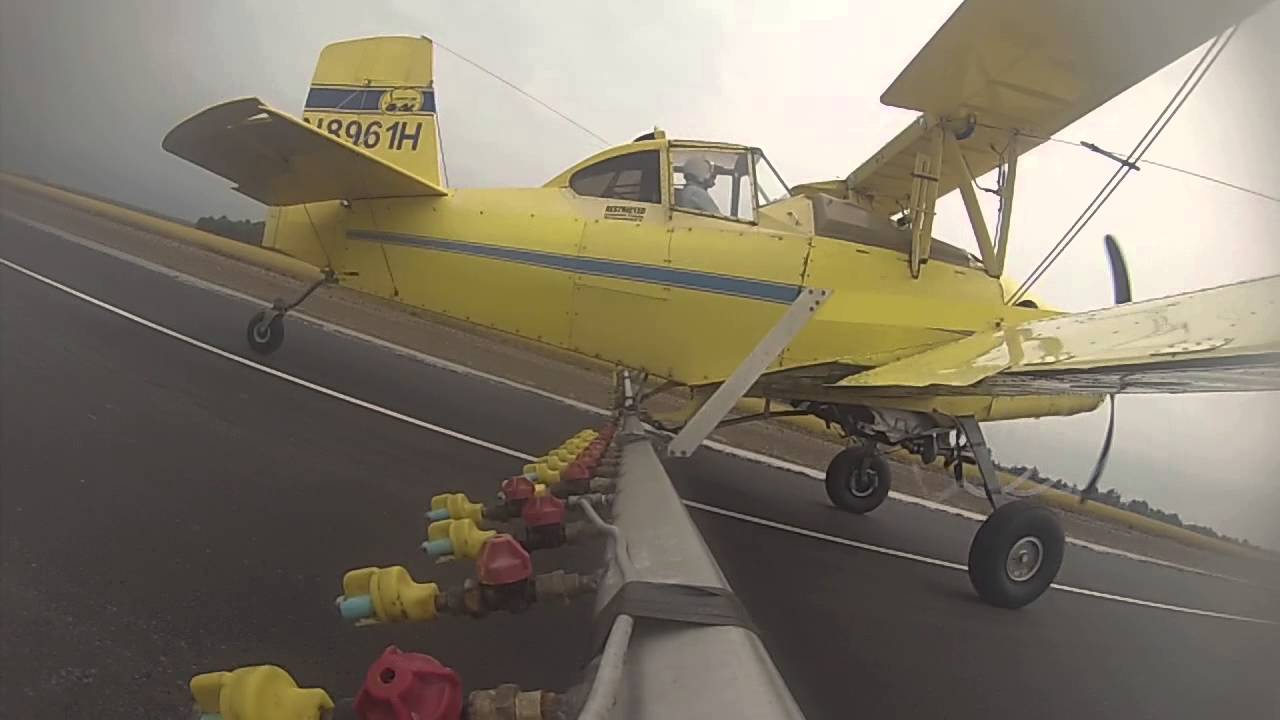 Ag Cat full load takeoff - YouTube