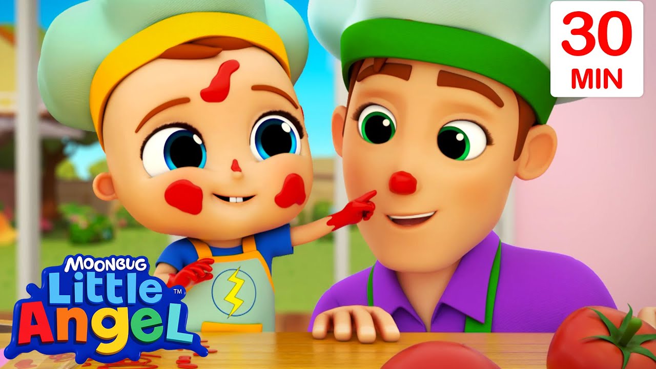Cooking with Daddy | Fun Sing Along Songs by @LittleAngel Playtime ...
