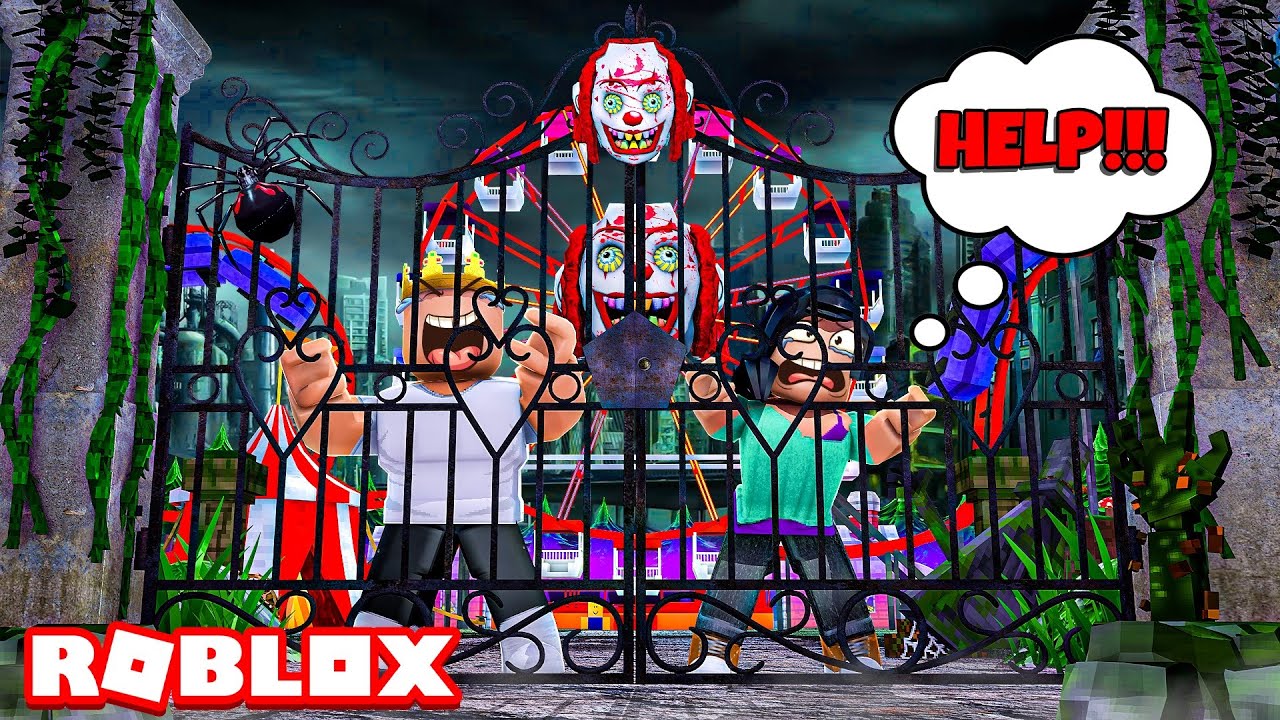 STUCK IN A HAUNTED AMUSEMENT PARK IN ROBLOX - YouTube