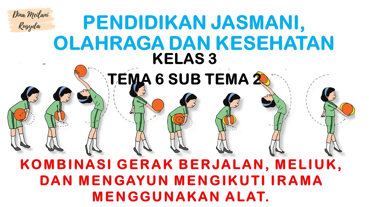 PJOK KELAS 3 TEMA 6 SUBTEMA 2 - KOMBINASI GERAK BERJALN,MELIUK&MENGAYUN ...