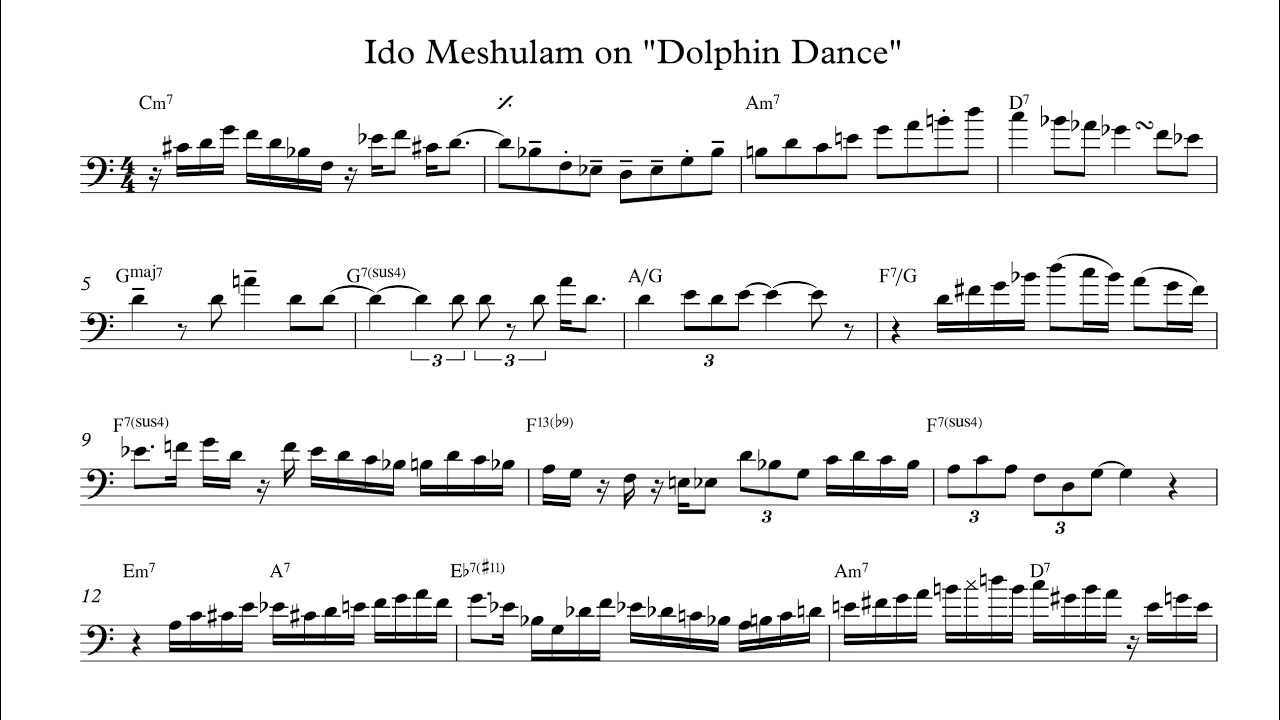Ido Meshulam "Dolphin Dance" Trombone Solo Transcription - YouTube
