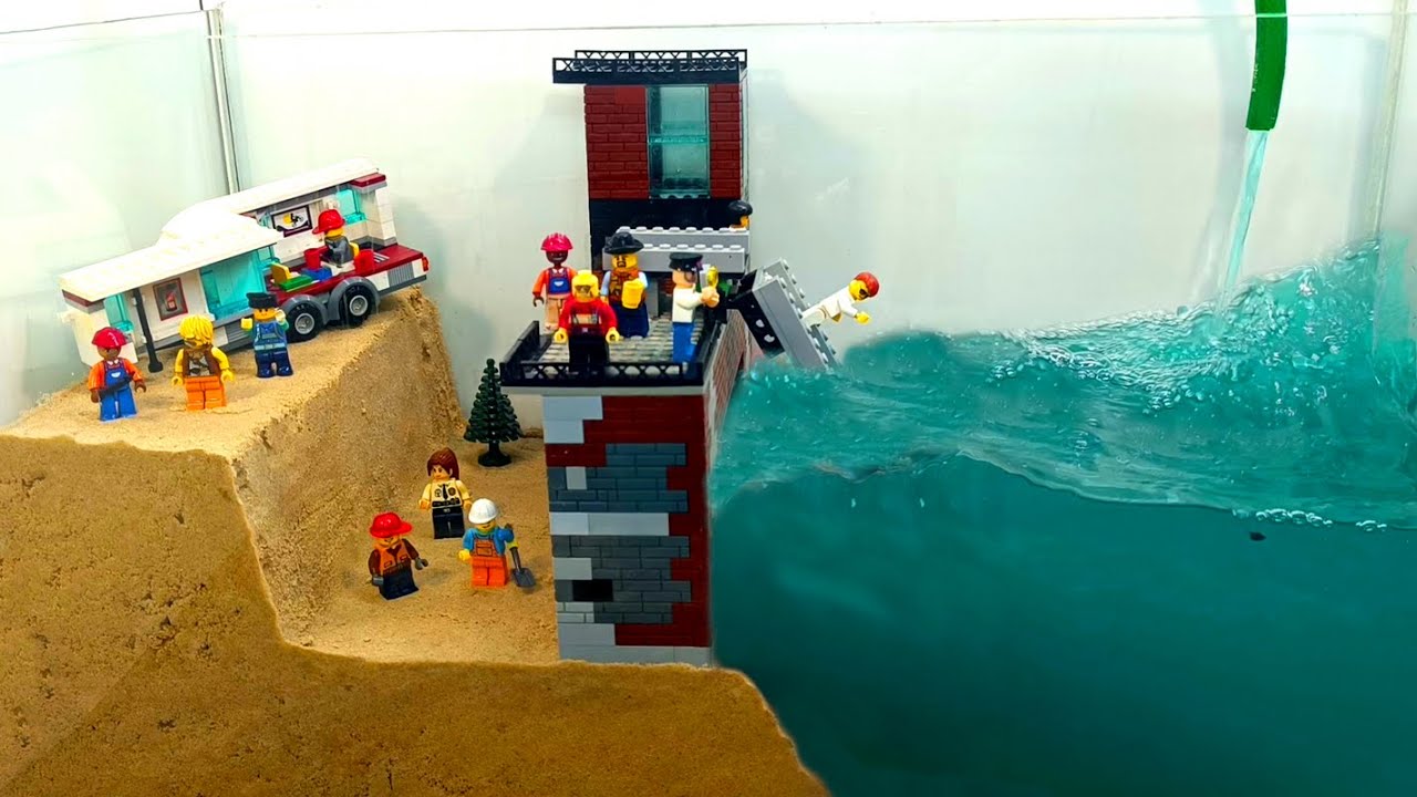 Bridge Is Destroyed! Lego City Is Being Evacuated! Lego Dam Breach ...