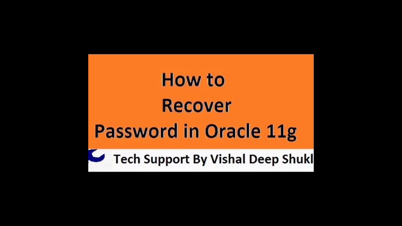 How to reset password of user in Oracle 11g - YouTube