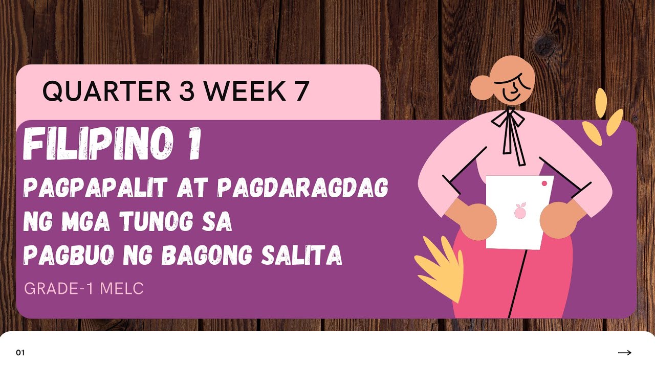 Filipino 1 Quarter 3 week 7 Pagpapalit at Pagdaragdag ng mga Tunog ...