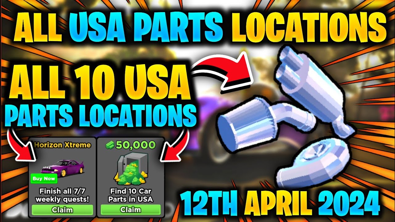 🔥How To Find All 10 USA PARTS Locations For Weekly Quests In Drive ...
