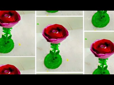 🌹#Easy And Beautiful Paper Rose Flower Using Craft Idea #Paper Cup Rose ...