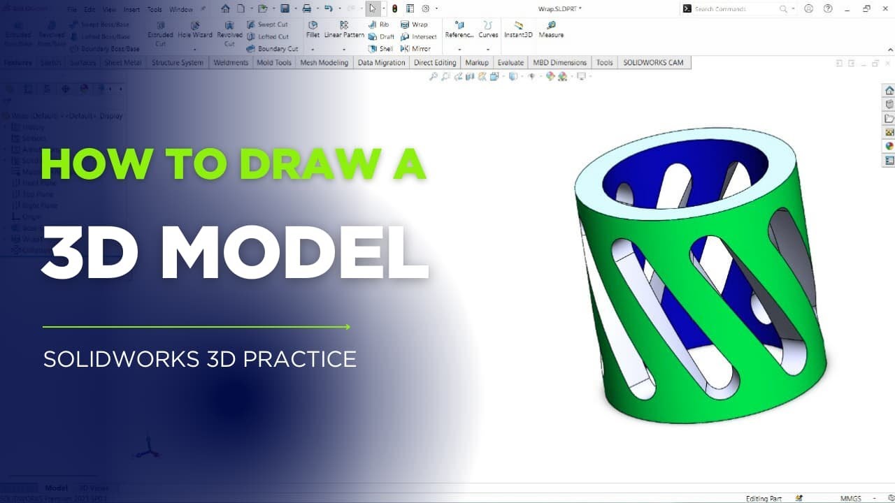How to Create a Simple 3D Design Using Wrap & Circular Pattern in ...