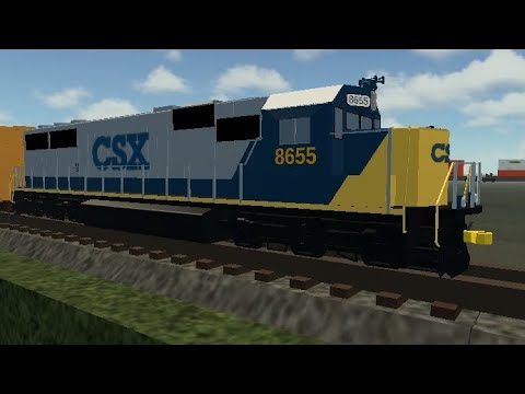 (Roblox) Southline District | FAST! CSX SD50 YN2 [#8655] Leading 10-car Centerbeam Train - YouTube