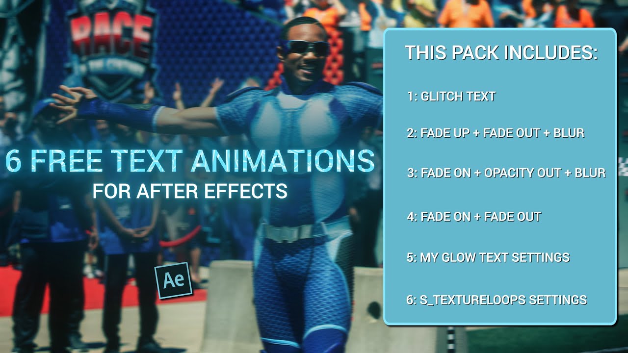 6 Free Text Animations Pack - For After Effects - YouTube