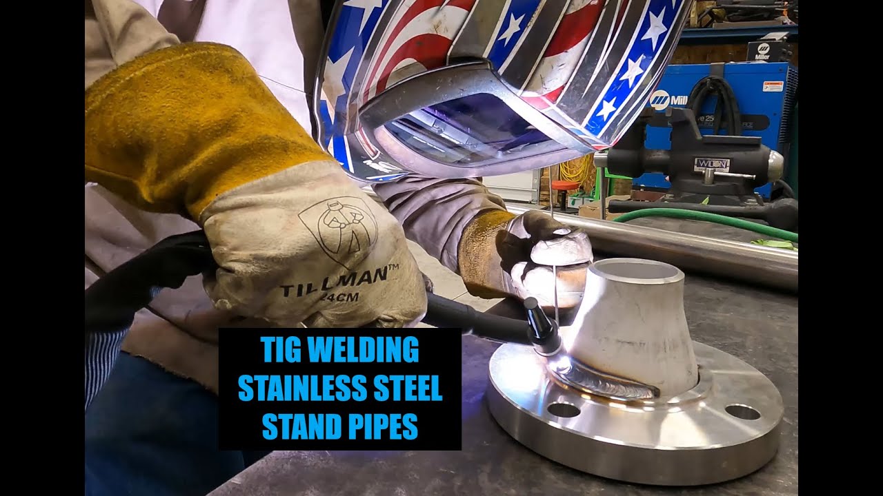 TIG welding stainless steel stand pipes - YouTube