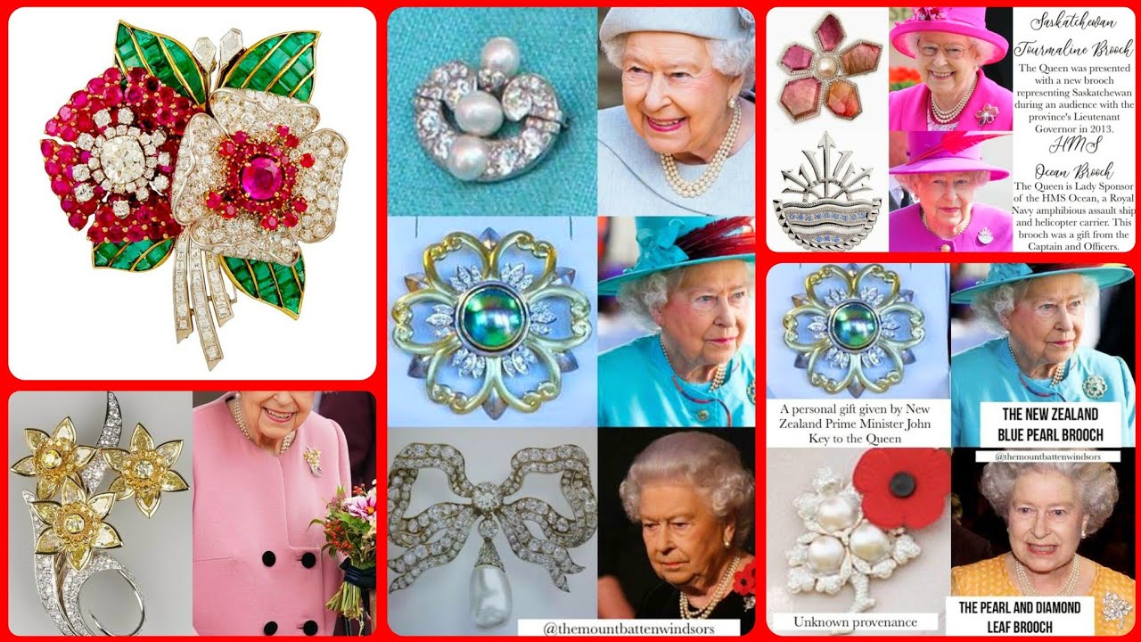British Queen Elizabeth Some Brooches collection - YouTube