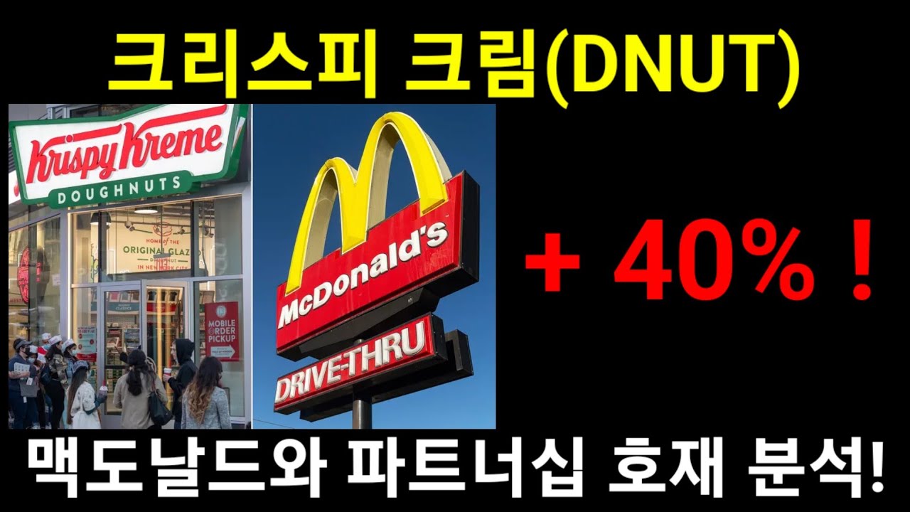 크리스피 크림(DNUT) 40%상승 ? 호재 뉴스 분석! 박스권 탈출할 수 있을까? - YouTube