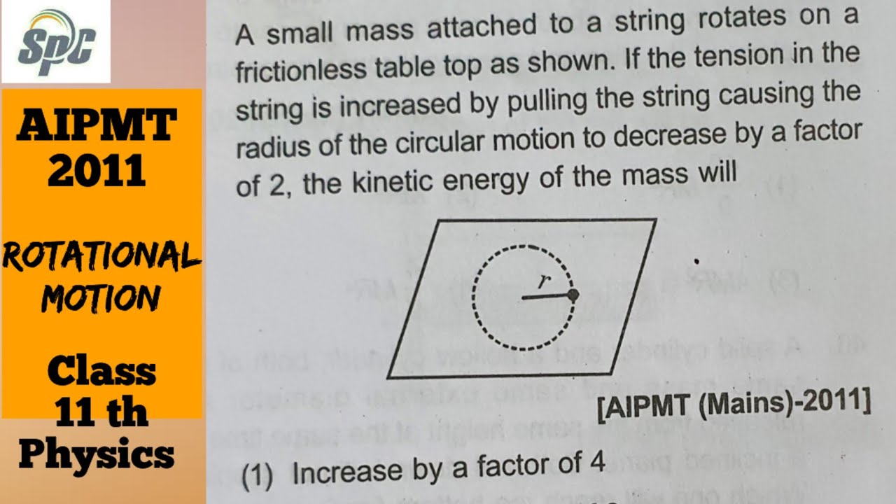A small mass attached to a string rotates on a frictionless table top ...