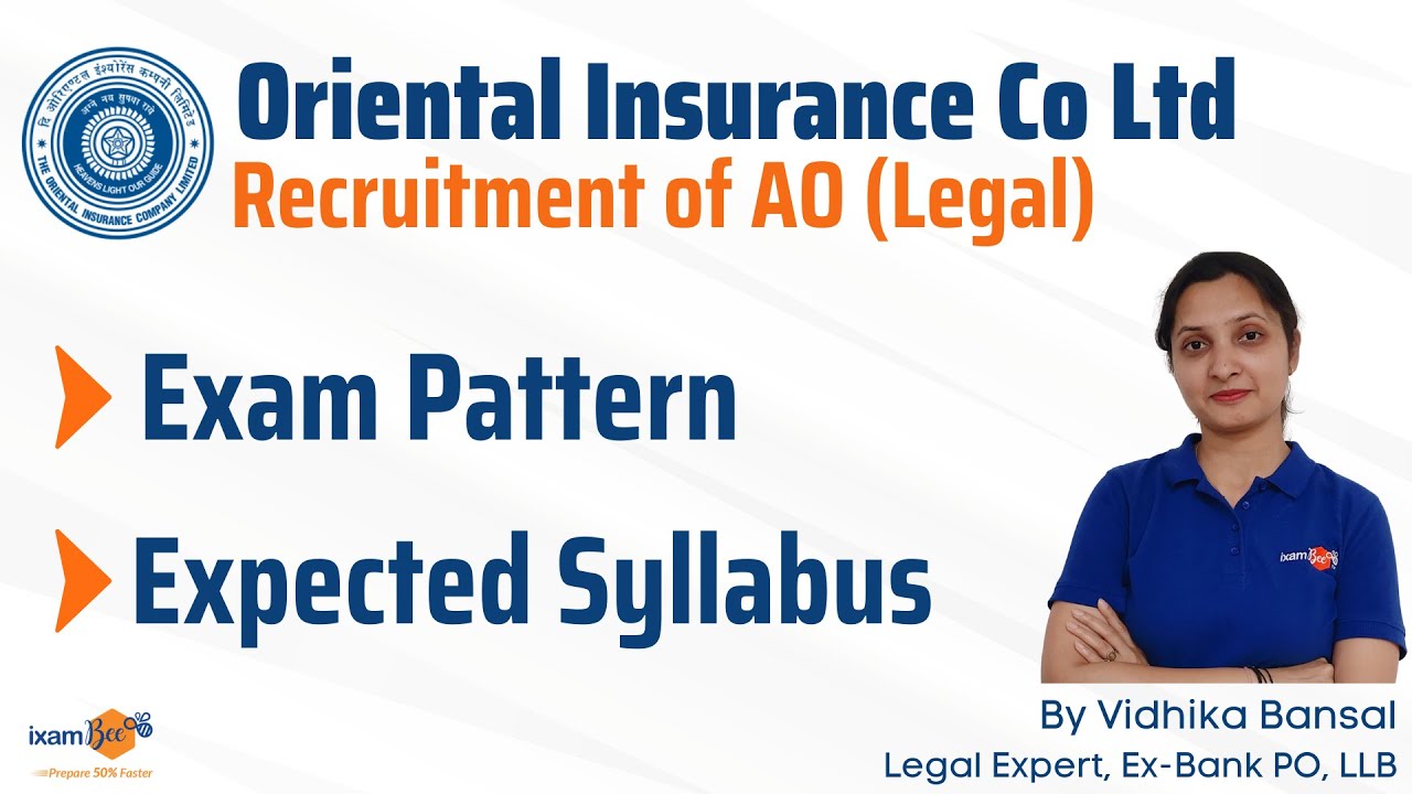 Oriental Insurance 2024 Recruitment of AO Legal | OICL AO Legal - Exam ...